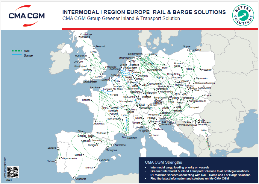 CMA CGM | Inland and intermodal services in Europe